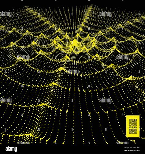 Array With Dynamic Particles Flowing Particle Waves Wavy Grid