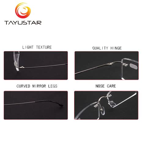 Titanium Alloy Glasses Frame Rimless Eyeglasses My Vicedeal