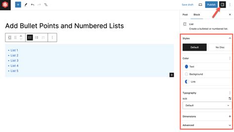 How To Add Bullet Points And Numbered Lists In Wordpress