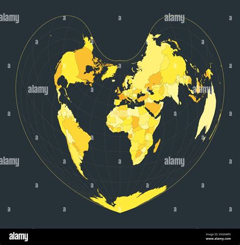 World Map Bonne Pseudoconical Equal Area Projection Futuristic World Illustration For Your
