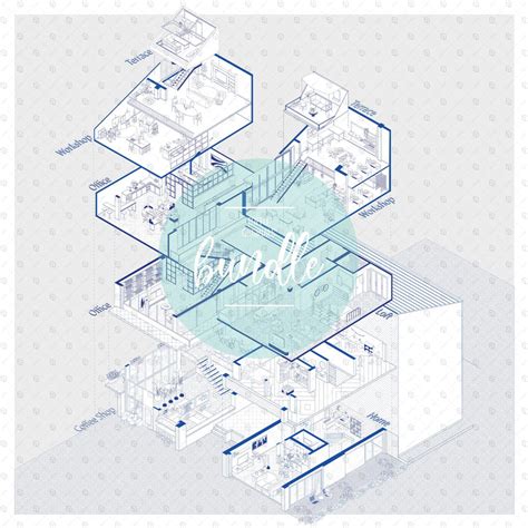 Axonometric Cad Apartment Block Bundle Toffu Co