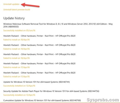 How To View Installed Updates On Windows 1011 And Server 2012 R2 Others Sysprobs