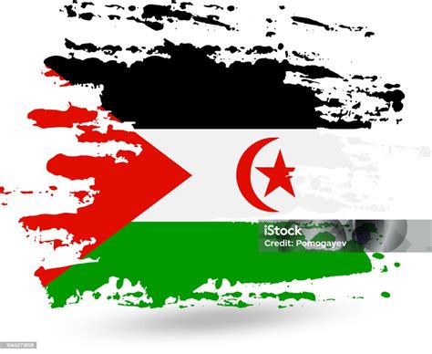 그런 지 브러시 스트로크 살라 위 아랍 민주 공화국 국기와 함께 국가 관광명소에 대한 스톡 벡터 아트 및 기타 이미지 국가