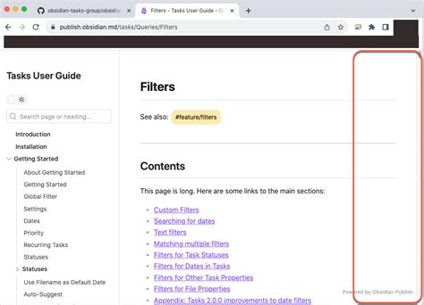 Make On This Page Column In Docs Show Up On Narrow Pagesmobile · Issue 2321 · Obsidian Tasks