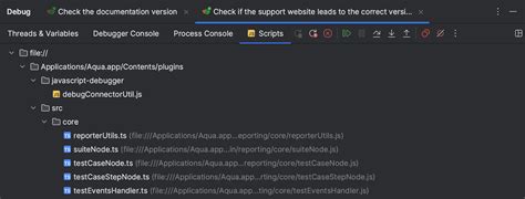 Debug Tool Window Aqua Documentation