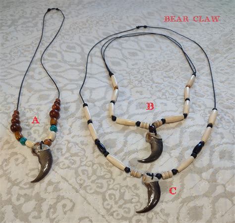 Real Bear Claw Necklaces Tribal Canoe