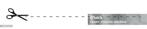 대시가 여기 선을 자른 가위 실루엣 쿠폰 바우처 라벨 종이 페이지에 대한 간단한 그래픽 픽토그램 벡터 일러스트 레이 션 깔끔한에 대한 스톡 사진 및 기타 이미지 Istock
