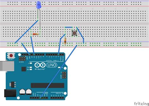 ボタンを押している間lチカ【マイコンlチカ道場 Arduino編 1 1】 のぶらぼ