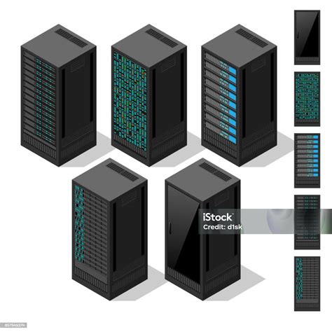 아이소메트릭 서버 데이터 센터 네트워크 서버에 대한 스톡 벡터 아트 및 기타 이미지 네트워크 서버 연결 컴퓨터 네트워크 Istock