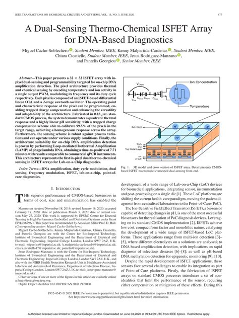Pdf A Dual Sensing Thermo Chemical Isfet Array For Dna Based Diagnostics