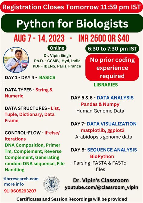 dr vipin singh on linkedin python for biologists python biology