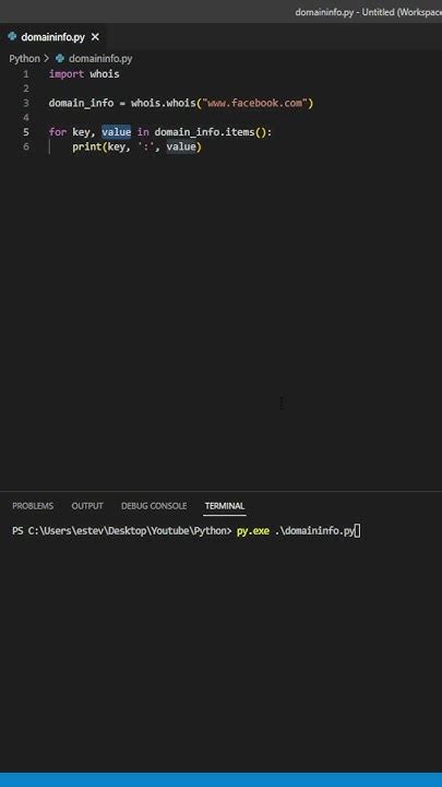 Get Domain Name Information In Python Shorts Youtube