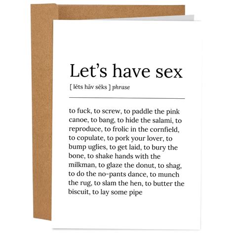 Lets Have Sex Card Sleazy Greetings Outer Layer