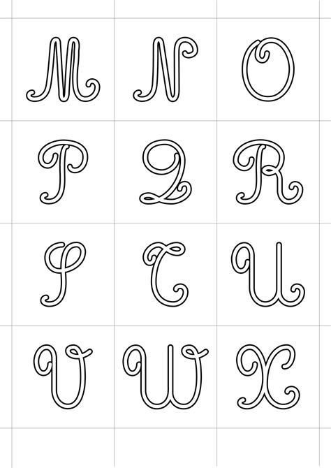 letters and numbers italics uppercase letters from m to x