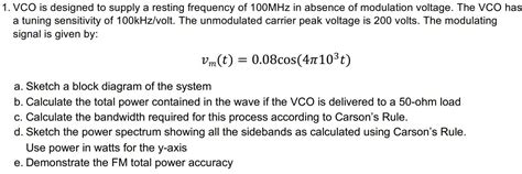 Solved VCO Is Designed To Supply A Resting Frequency Of Chegg