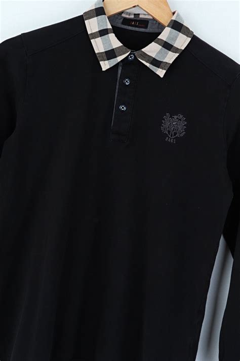 Ws 닥스 카라 긴팔티셔츠 블랙 체크 아메카지 이 세컨웨어