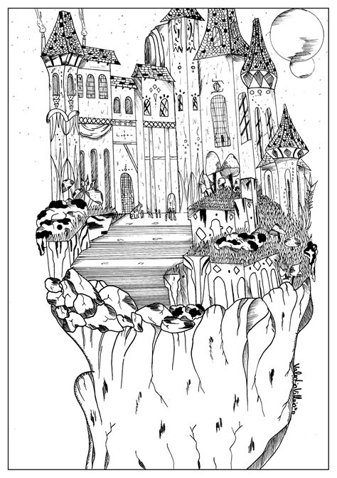 Landscape By Valentin Myths And Legends Adult Coloring Pages
