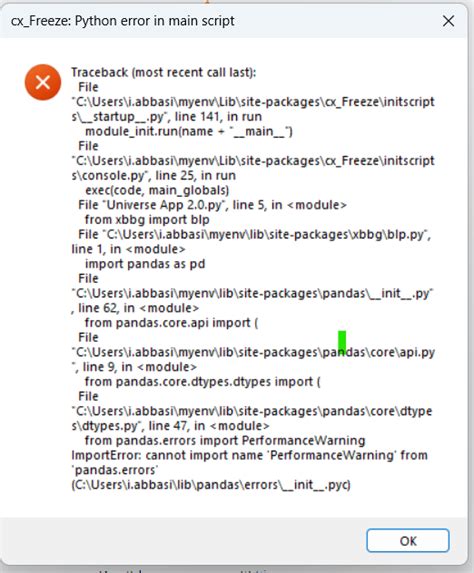 Python Cxfreeze Msi Not Starting Pandas Error From Xbbg Stack Overflow