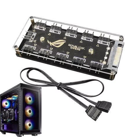 Argb Splitter Hub 3 Poliger Argb LÜfter Hub 5 V Pc Argb Splitter Hub 11 Por Eur 16 41