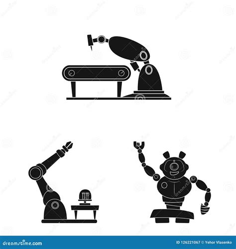 Vector Design Of Robot And Factory Sign Collection Of Robot And Space