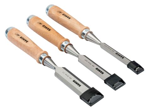 Bahco 425 081 Chisel Set With Wooden Handle 3 Pcs Cardboard Box