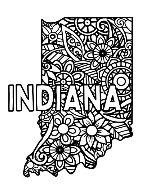 Indiana Coloring Page Printable 2025