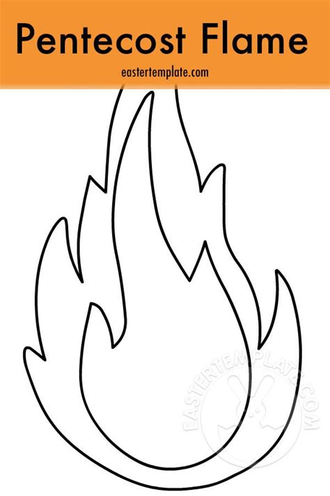 Printable Pentecost Flame Shape Easter Template