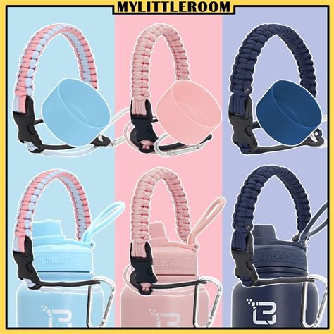 Linbai Flask Accessories Paracord Handle Strap Colored Rope And Non Slip Silicone Boot Cover For