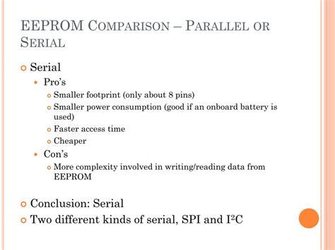Ppt Eeprom Comparison â€“ Parallel Or Serial Powerpoint Presentation Id 3999447