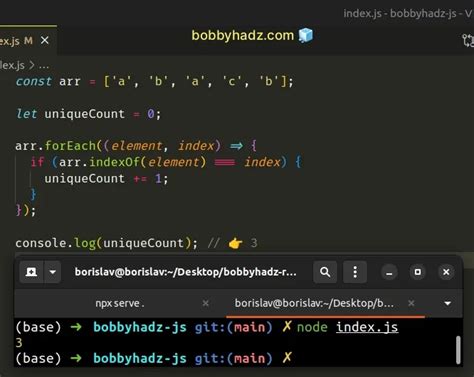 Count The Unique Elements In An Array In Javascript Bobbyhadz