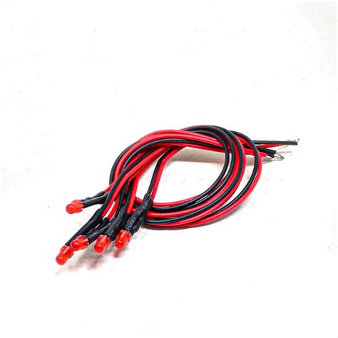 3v Red Led Indicator 8mm Light With 20cm Cable Pack Of 5 Buy Online