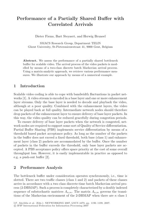Pdf Performance Of A Partially Shared Priority Buffer With Correlated