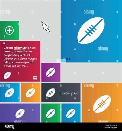 American Football Icon Sign Buttons Modern Interface Website Buttons With Cursor Pointer