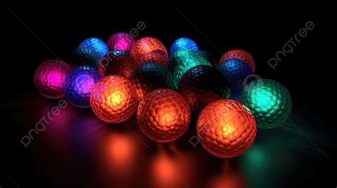 어둠 속에서 3d 렌더링으로 조명되는 빛나는 다색 구체 형광등 구체 네온 불빛 배경 일러스트 및 사진 무료 다운로드 Pngtree