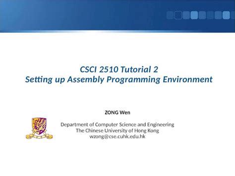 Pptx Csci 2510 Tutorial 2 Setting Up Assembly Programming Environment Dokumentips