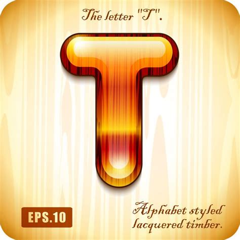 لاک تزئینی 3 بعدی شادی آور الفبای T به سبک چوب گران قیمت بقیه حروف بزرگ