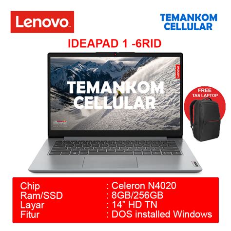 Jual Laptop LENOVO IdeaPad Slim I IGL Intel Celeron N GB RAM GB SSD Garansi RESMI