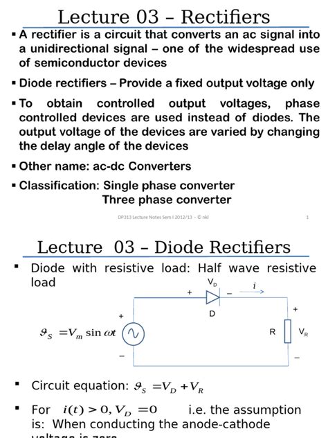Rectifiers For Engineering Students Pdf Rectifier Diode