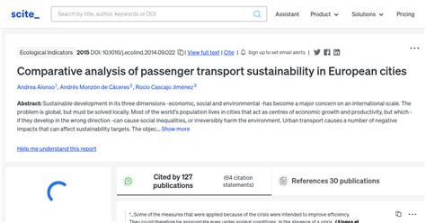 Comparative Analysis Of Passenger Transport Sustainability In European Cities