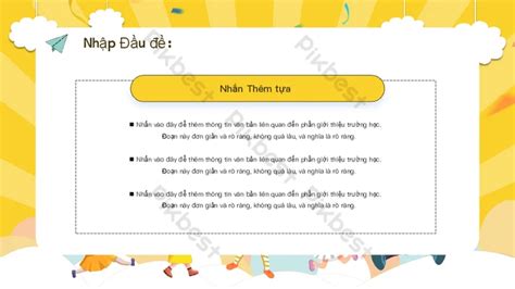 노란색 만화 유치원 Ppt 템플릿 Ppt Pptx 무료 다운로드 Pikbest