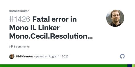 Fatal Error In Mono Il Linker Monocecilresolutionexception Failed To Resolve · Issue 1426