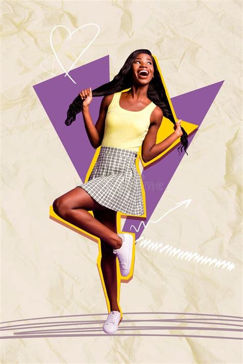 Vertical Composite Collage Artwork Illustration Of Youngster Girl