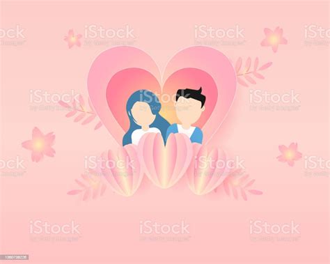 행복한 발렌타인 데이를위한 사랑과 커플 템플릿 카드와 파스텔 종이 심장 2월에 대한 스톡 벡터 아트 및 기타 이미지 2월 귀여운 기념일 Istock