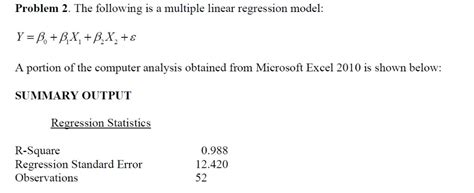 Solved Problem The Following Is A Multiple Linear Chegg Com