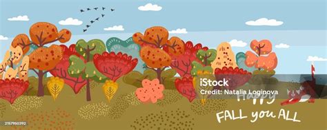 가을 농촌 농장 풍경 농장 필드와 숲 나무 벡터 배너 배경 농장 수확 필드 자연 풍경 시골 풍경 생강 고양이와 텍스트 장소 손으로 그린 벡터 일러스트 벡터 일러스트 레이 션