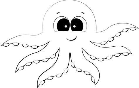Octopus Black And White Drawing
