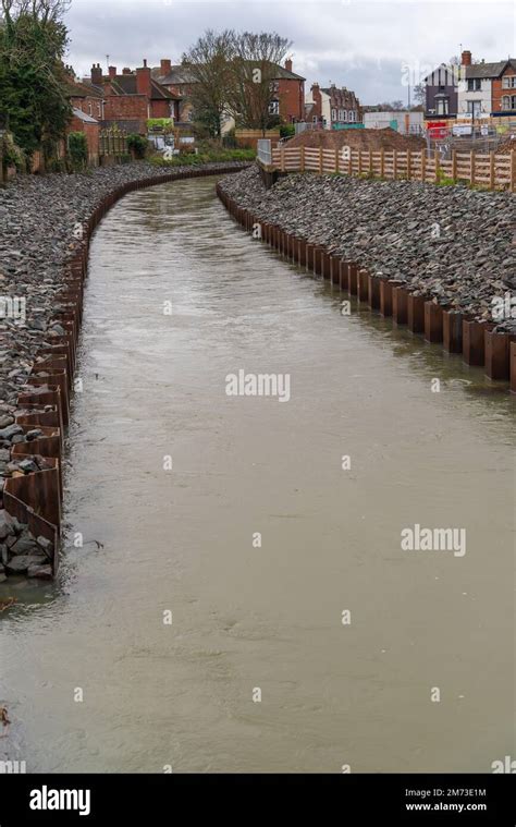 Sheet Metal Piling Position Located In Ground Supporting River