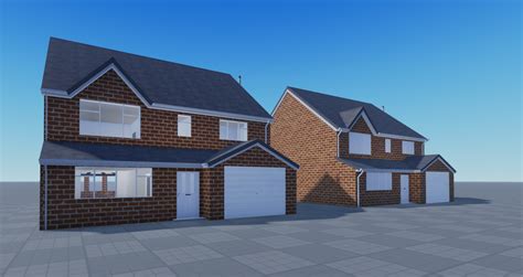 2 Story Basic Uk Household Both With And Without Interior Clearly