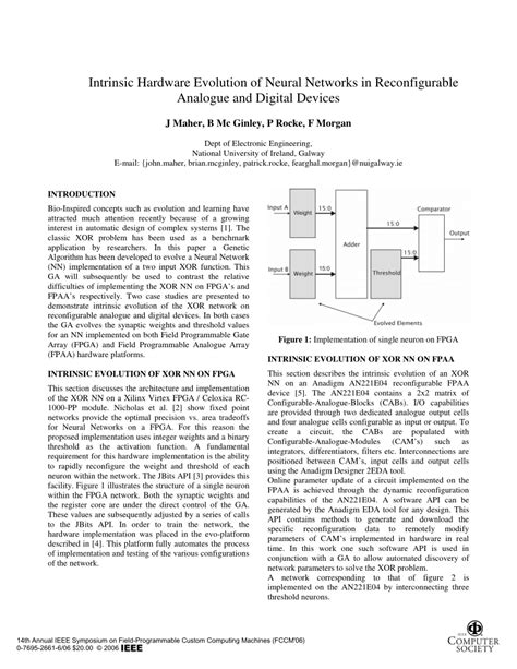 Pdf Intrinsic Hardware Evolution Of Neural Networks In Reconfigurable