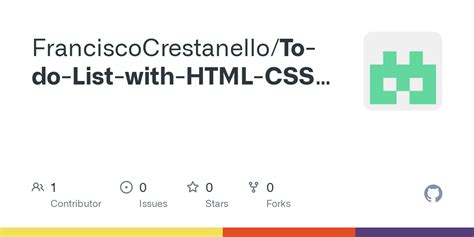 Github Franciscocrestanello To Do List With Html Css And Javascript